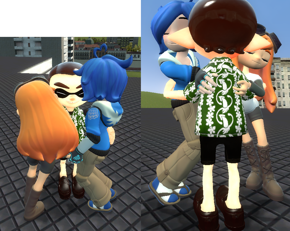 Meggy And Tari Hugging With Inkling David By Erikass878112 On Deviantart