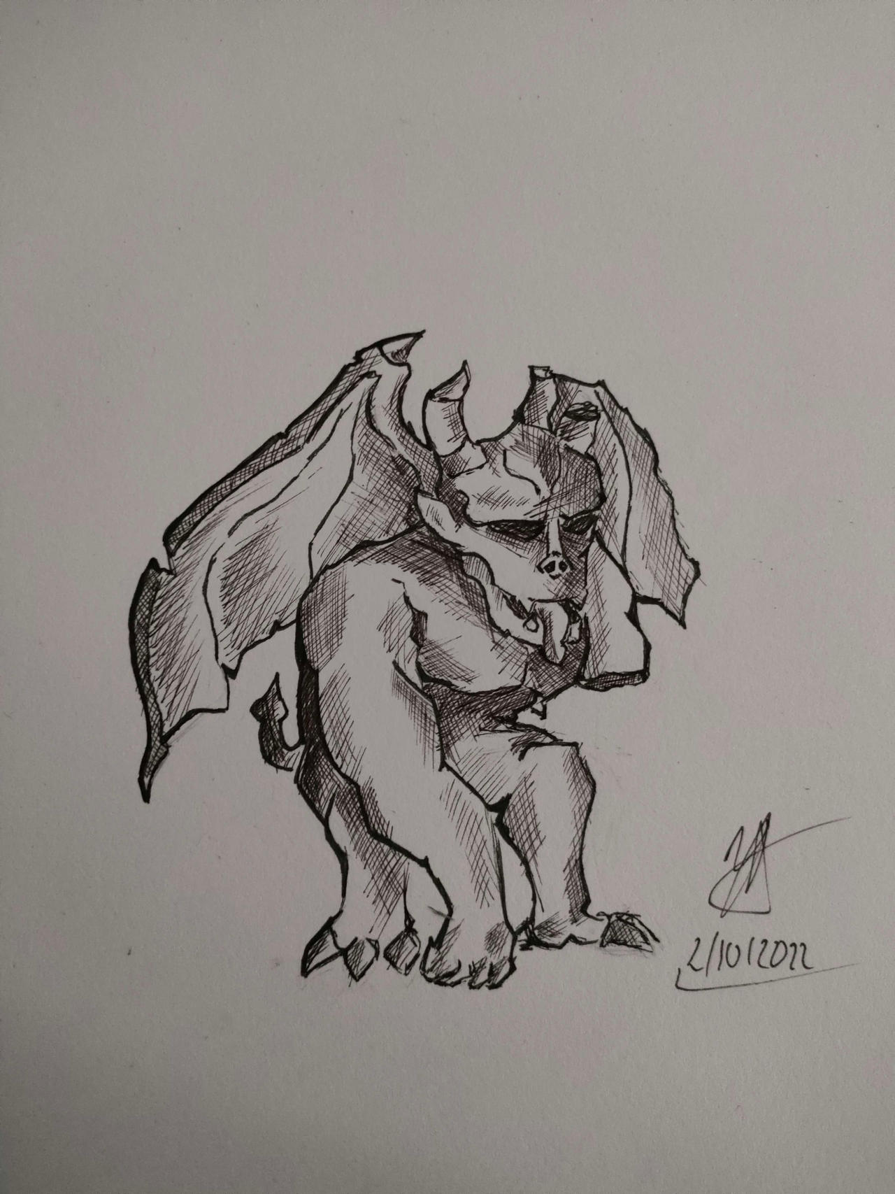 Inktober 2022 Day 1 - Gargoyle by WinkingCrow on DeviantArt Inktober 2022 Day 1 - Gargoyle by WinkingCrow on DeviantArt