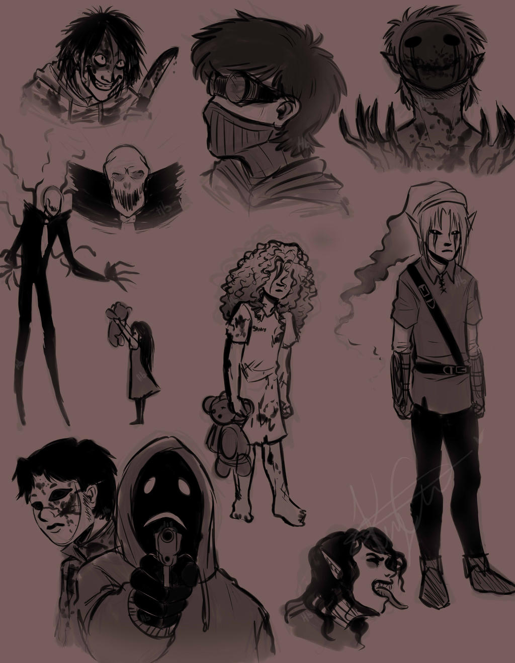 Creepypasta Marble Hornets Sketches By Kethereal On Deviantart