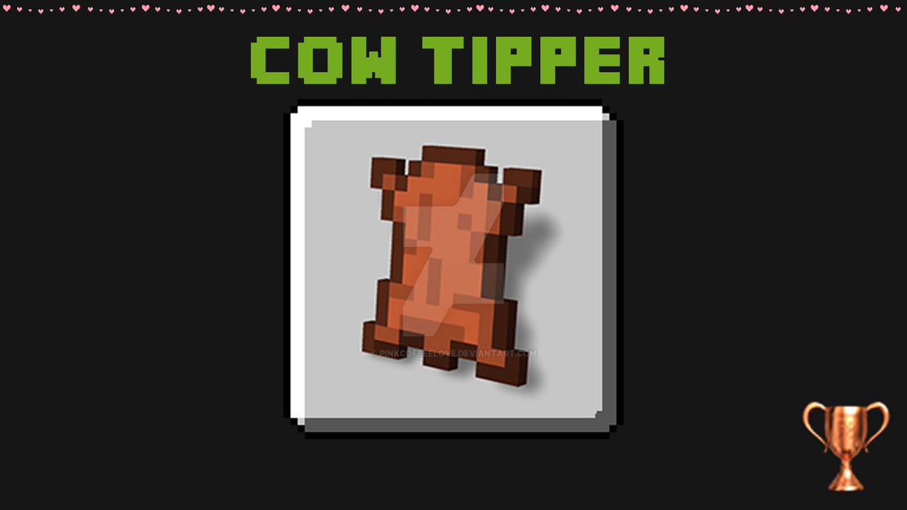 Thumbnail Minecraft Trophy Cow Tipper By Pinkcoffeelove On Deviantart