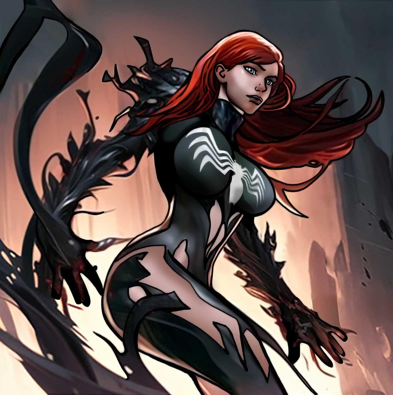 Mary Jane Watson As Venom Symbiote V2 By Thaydeedd On Deviantart
