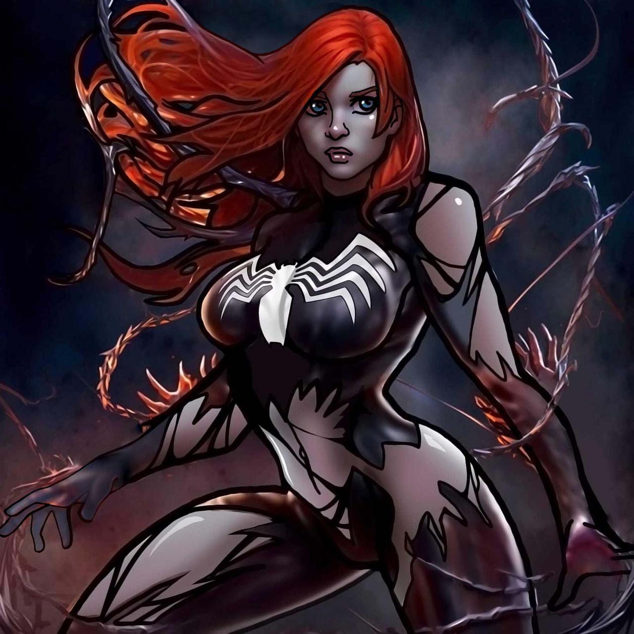 Mary Jane Watson As Venom Symbiote V2 By Thaydeedd On Deviantart