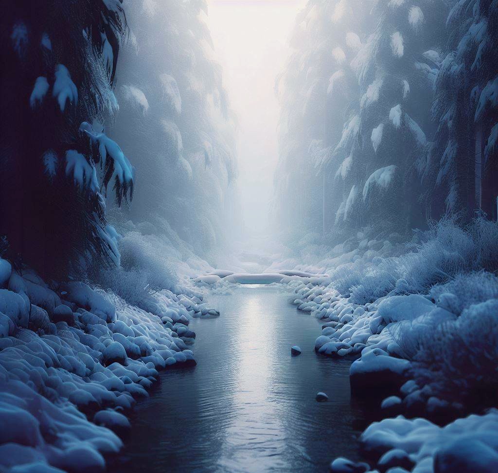 Snowy Forest River by johnthedowe2 on DeviantArt Snowy Forest River by johnthedowe2 on DeviantArt