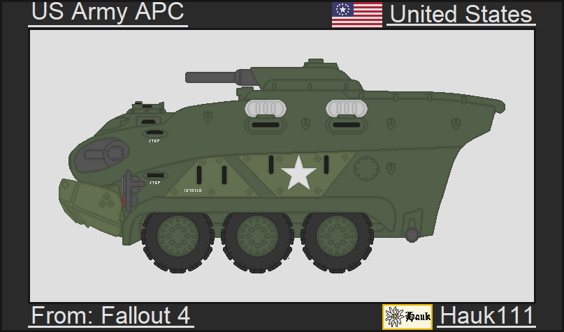 Fallout 4 - US Army APC by Hauk111 on DeviantArt Fallout 4 - US Army APC by Hauk111 on DeviantArt