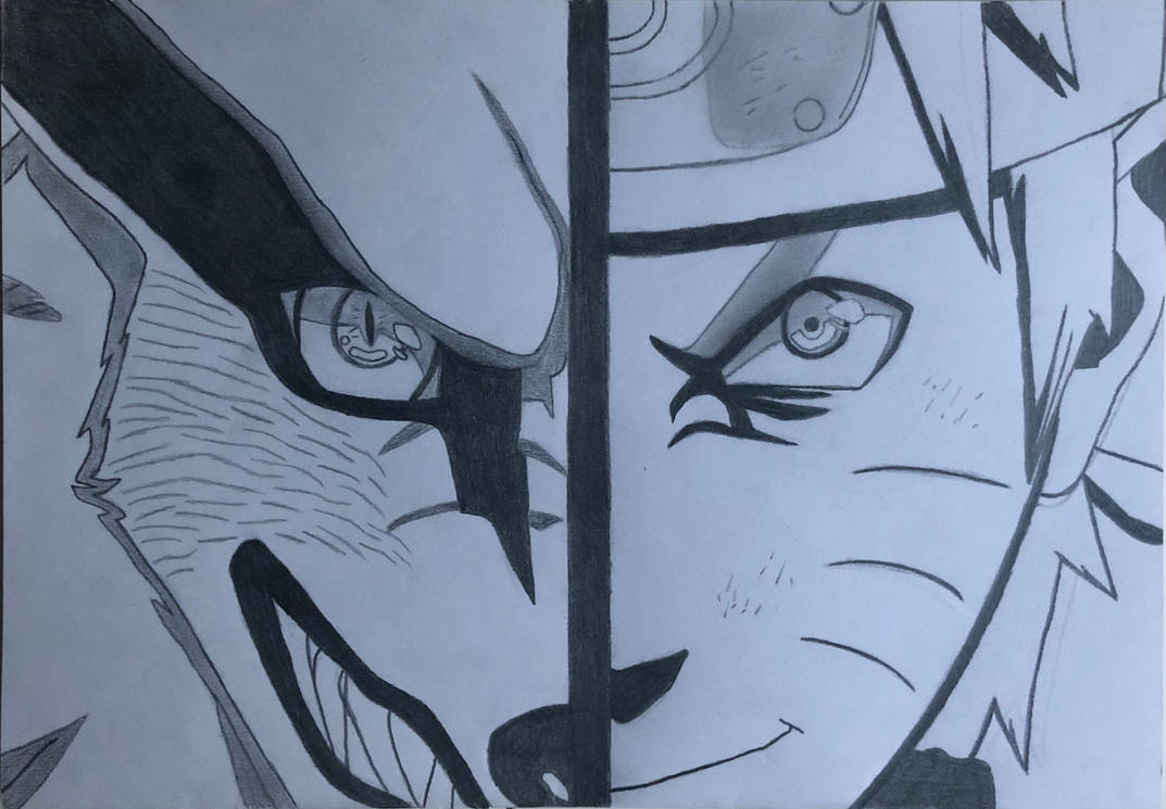Naruto And Kurama Drawing By Victxrcw On Deviantart