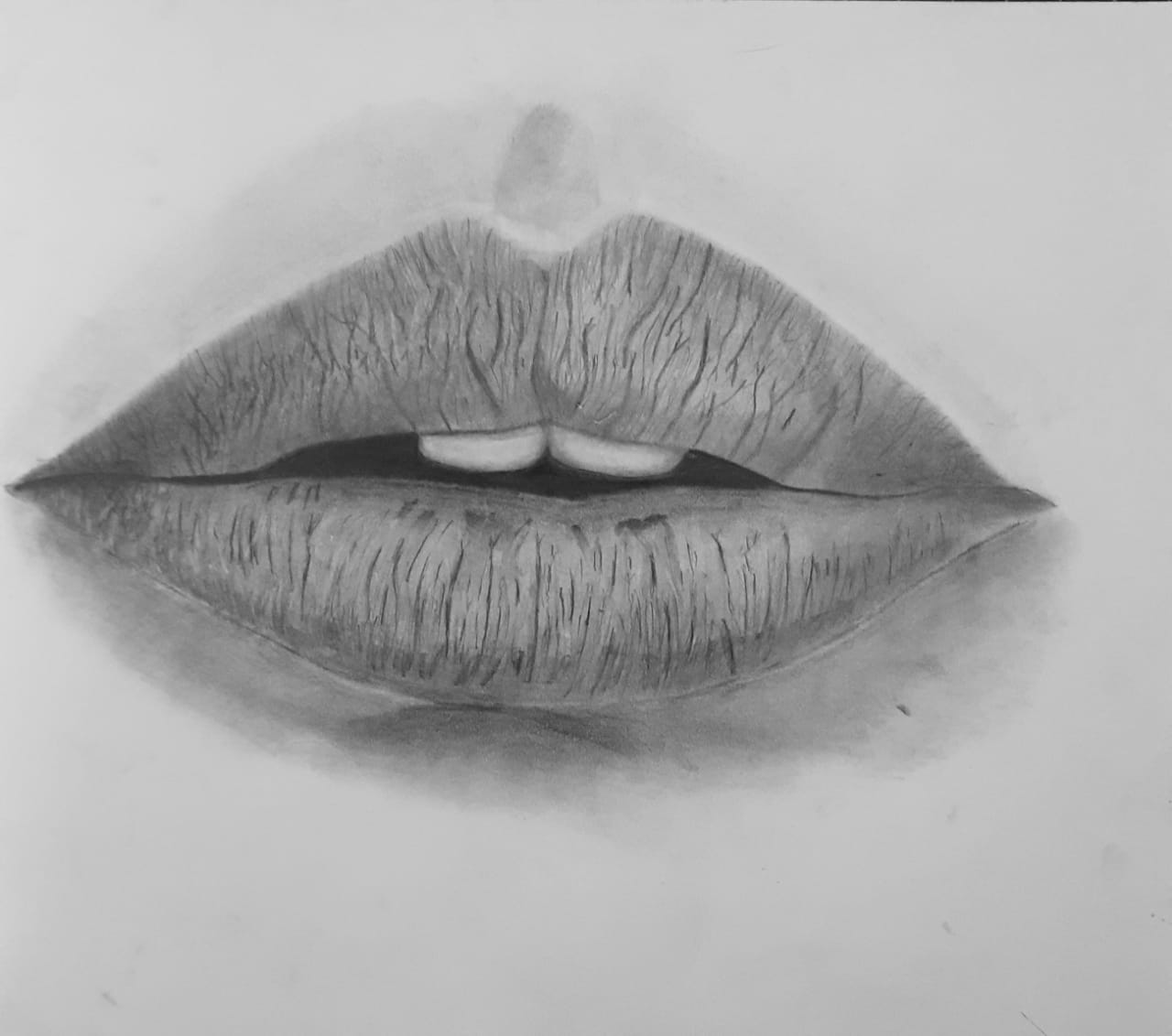 Hyper Realistic Lips Drawing