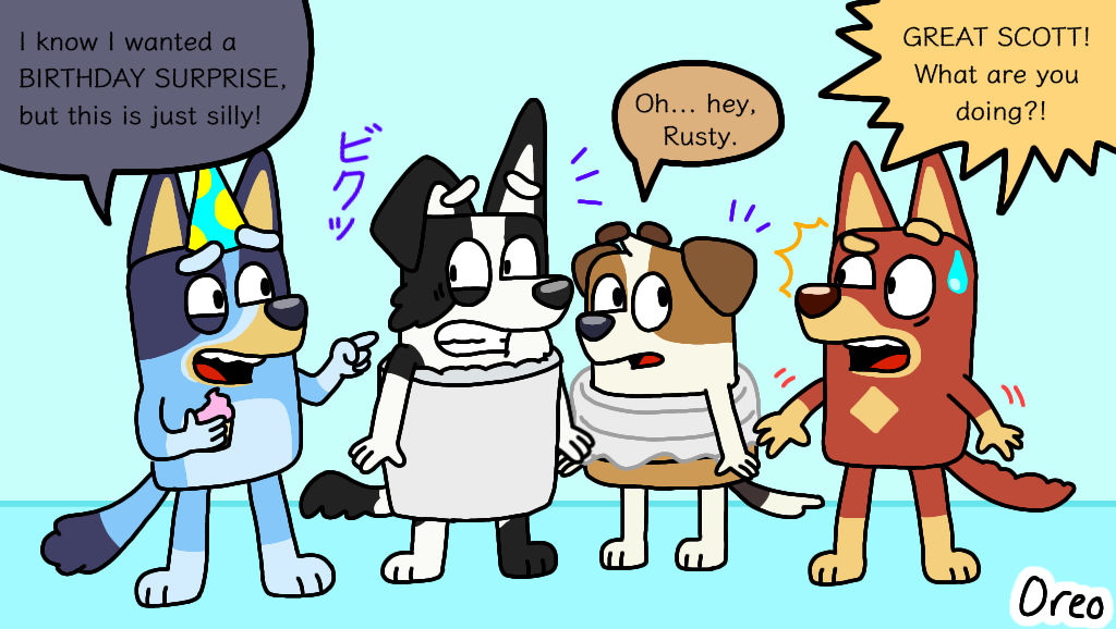 Bluey And Rustys Surprise By Bfdicream123 On Deviantart
