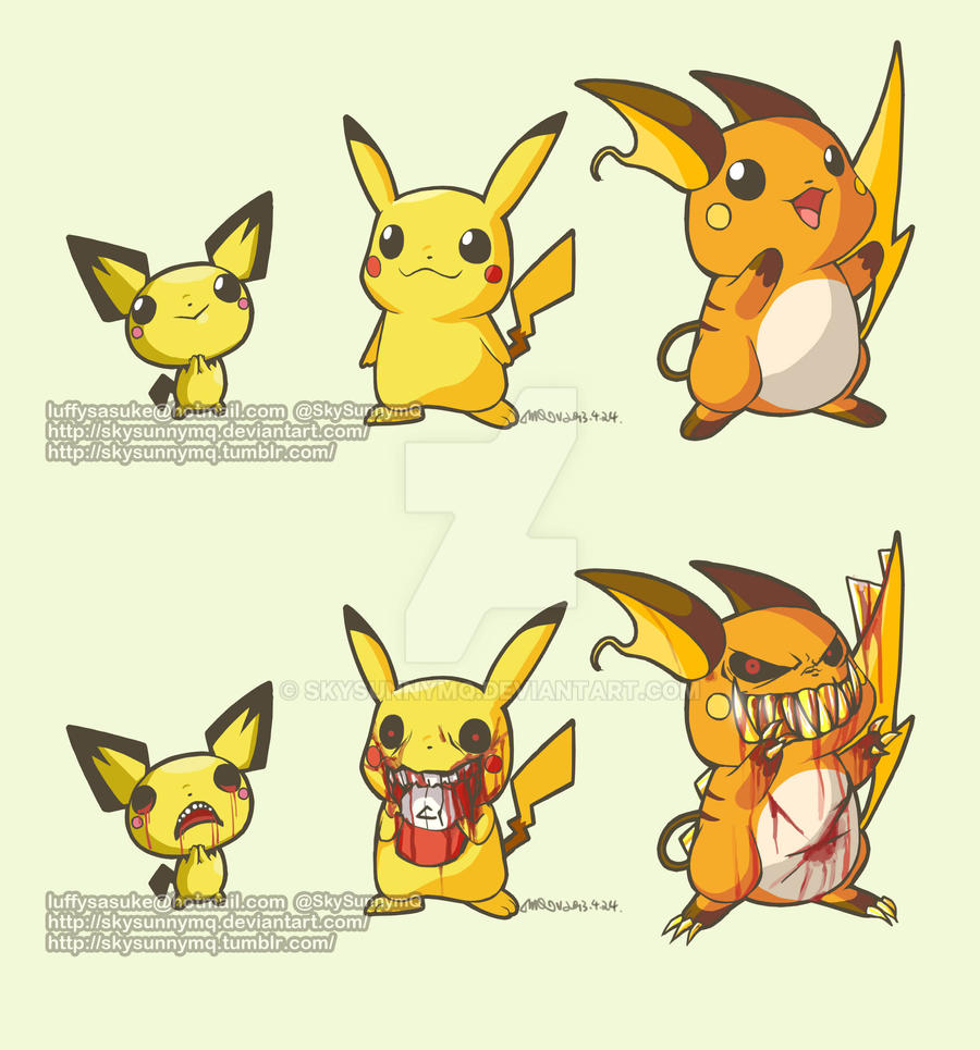 172pichu 25pikachu 26raichu By Skysunnymq On Deviantart