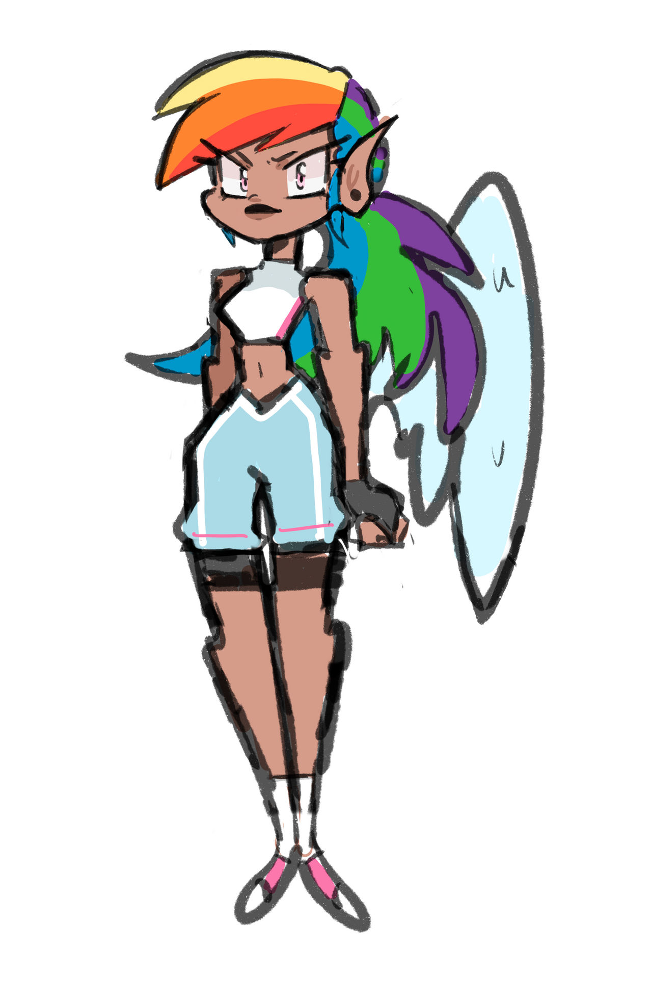 Rushed Human Rainbow Dash By Linatron On Deviantart