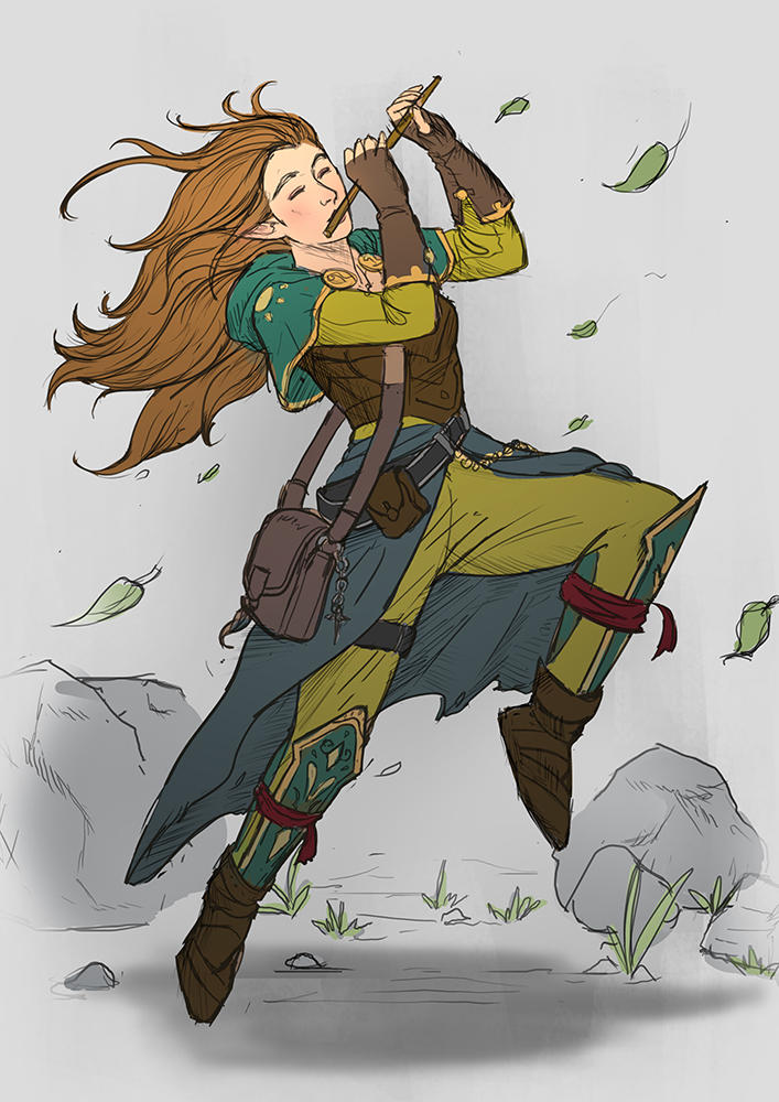 Female Elf Bard By Cha4os On Deviantart