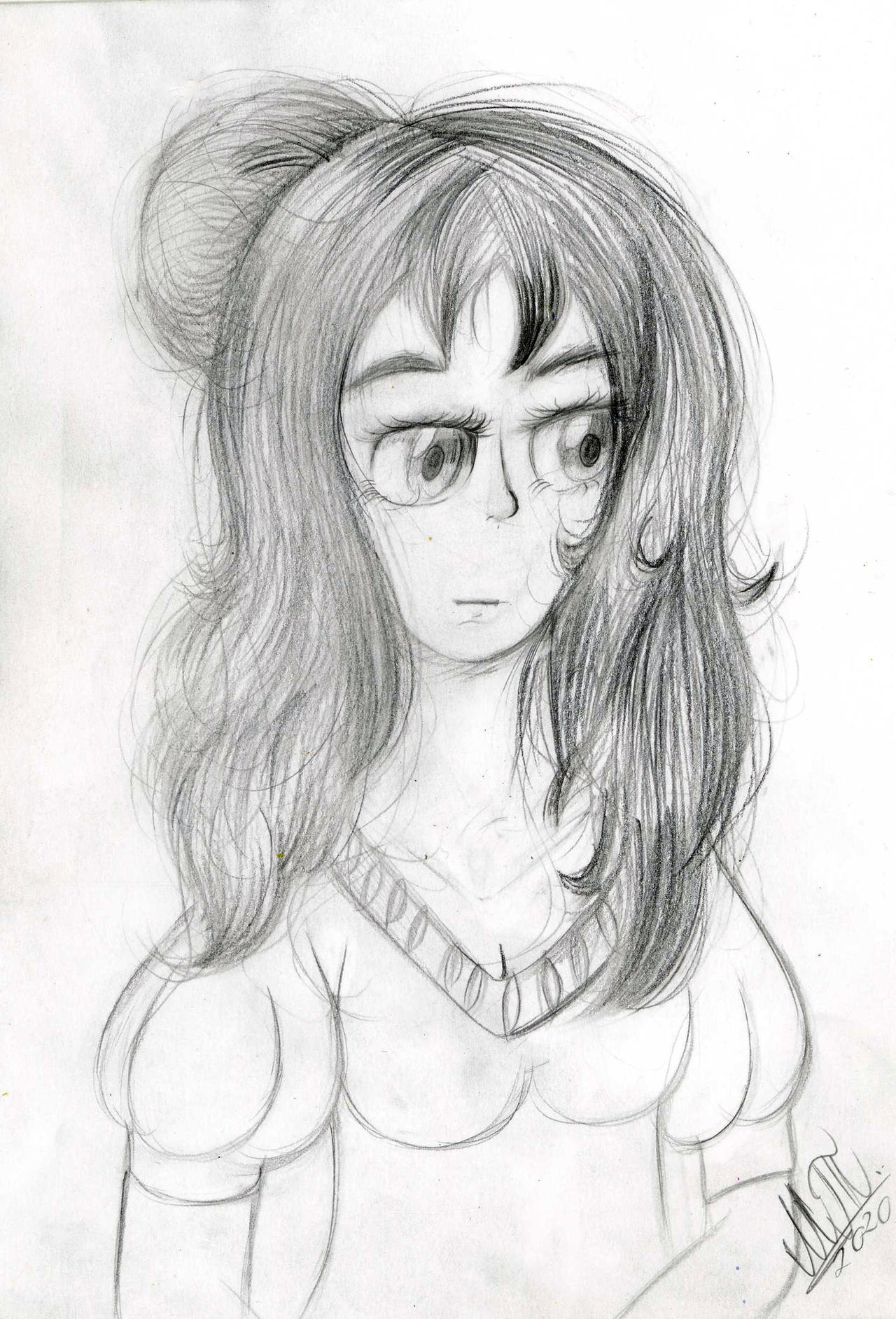 Girl Sketch Portrait By Greenmarta On Deviantart