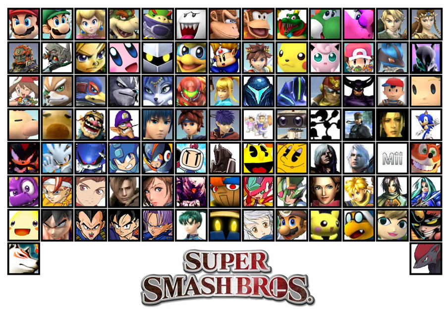 FAN MADE New Super Smash Bros 4 Roster By Shadarkness On DeviantArt fan-made-new-super-smash-bros-4-roster-by-shadarkness-on-deviantart