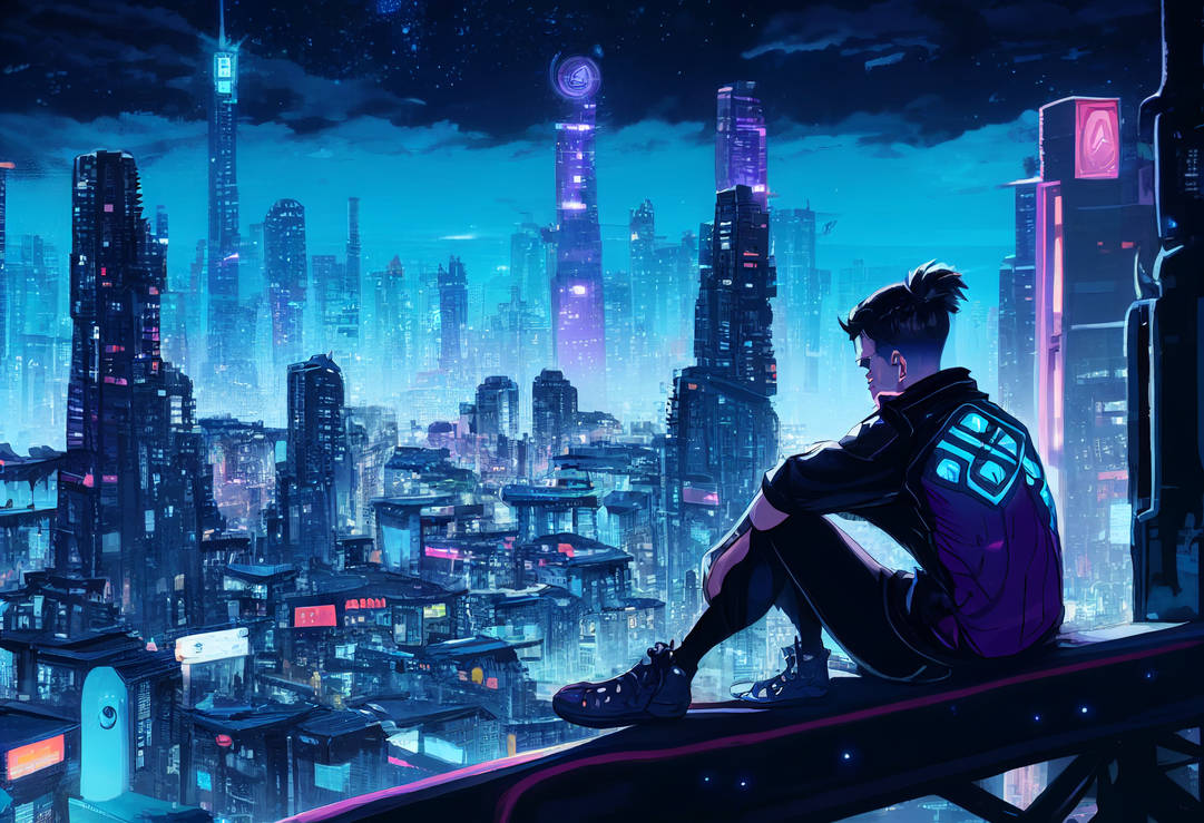 Sano Looking Over A Cyberpunk City 2 By Nwawalrus On Deviantart