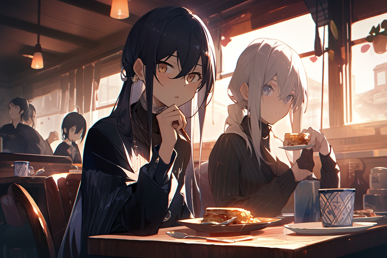 Anime Girls In Restaurant By Nwawalrus On Deviantart