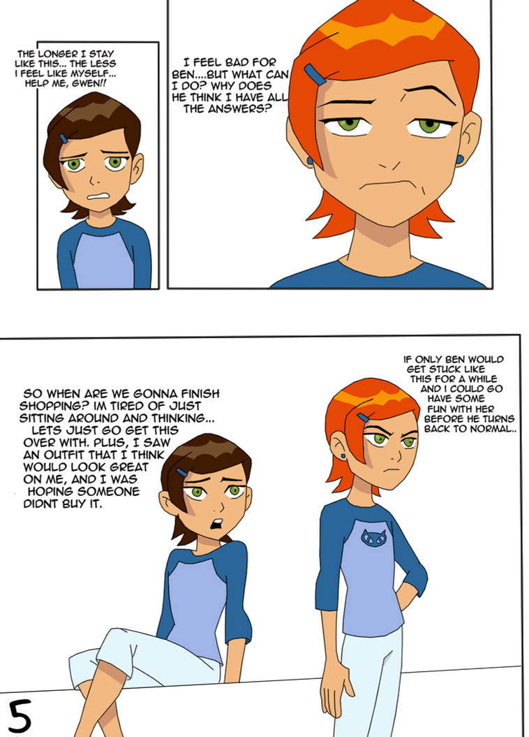 Ben Turned Into Gwen Page 5 Full Color By Isabellepixxx On Deviantart