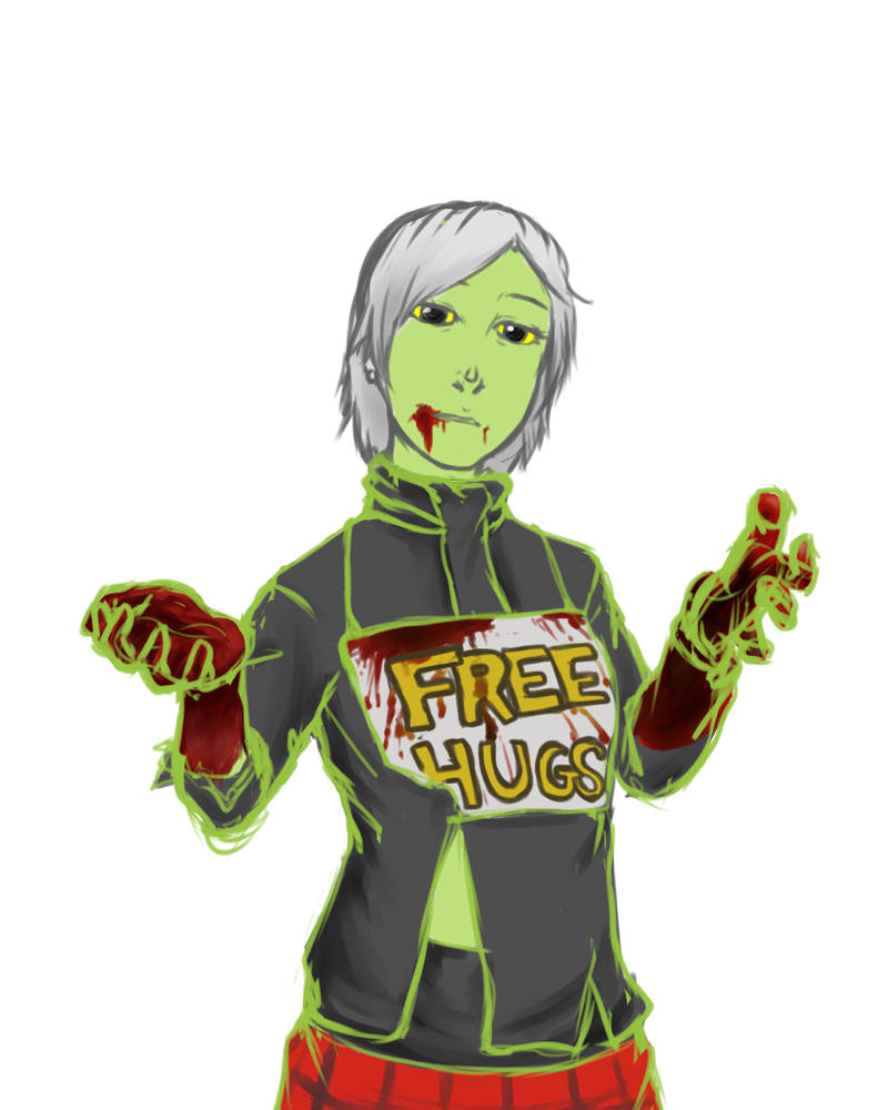 Free Hugs Zombie Girl By Free Butt On Deviantart