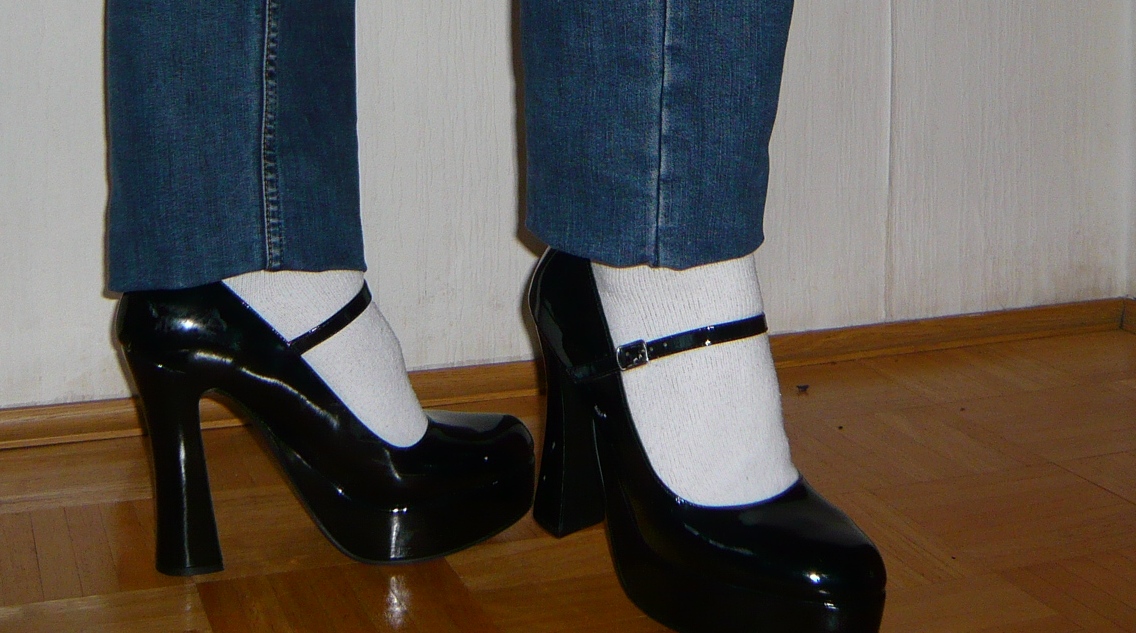 Platform Mary Jane Heelssocks By Latextanja On Deviantart