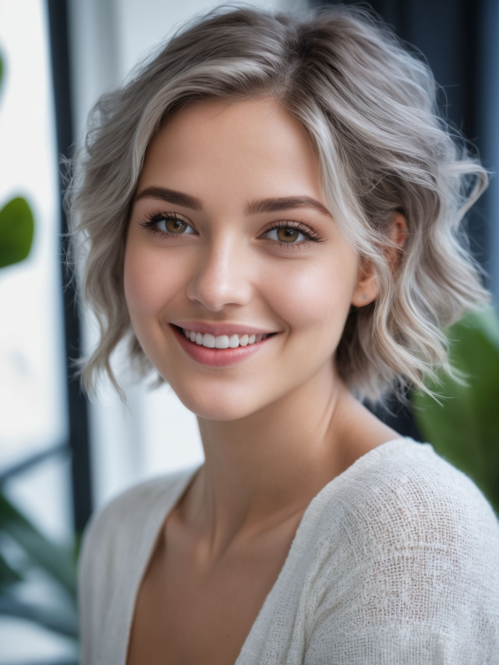 A Woman With A Short Haircut Smiling By Aiissexy On Deviantart