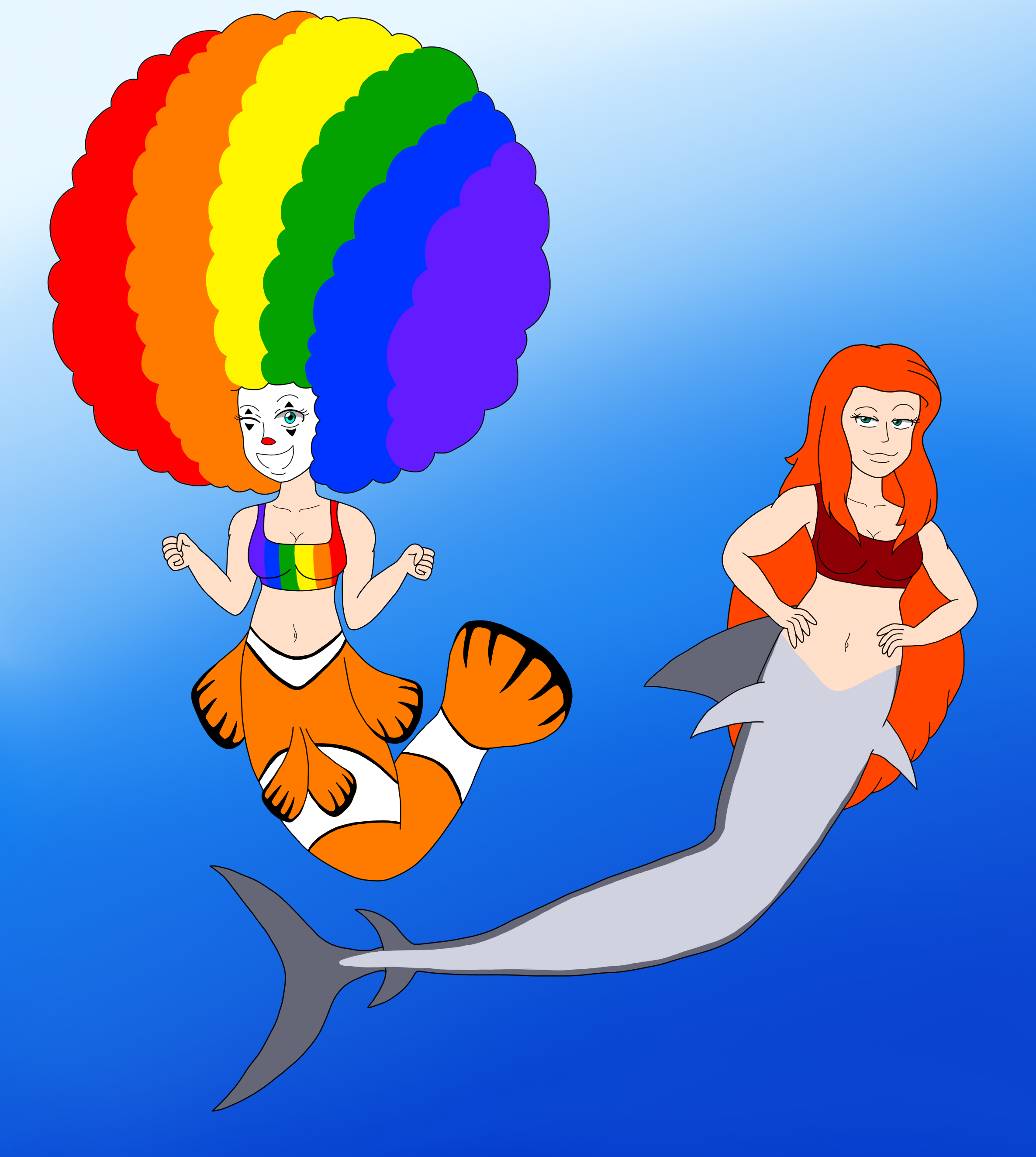 Clown Girl And Amber Mermaids By Theamazingmisterz On Deviantart