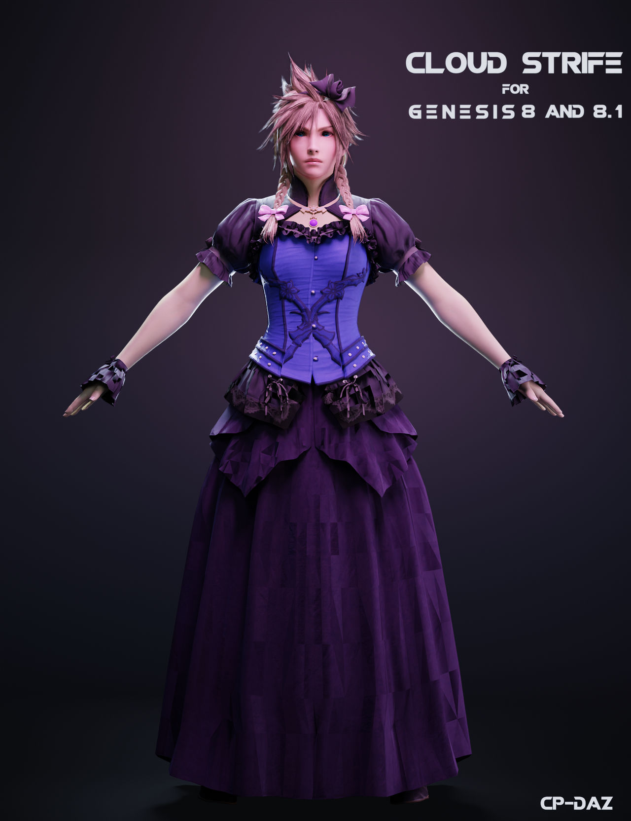 Filled Cloud Strife For Genesis 8 And 81 Female Cpdaz Free Daz 3d Models