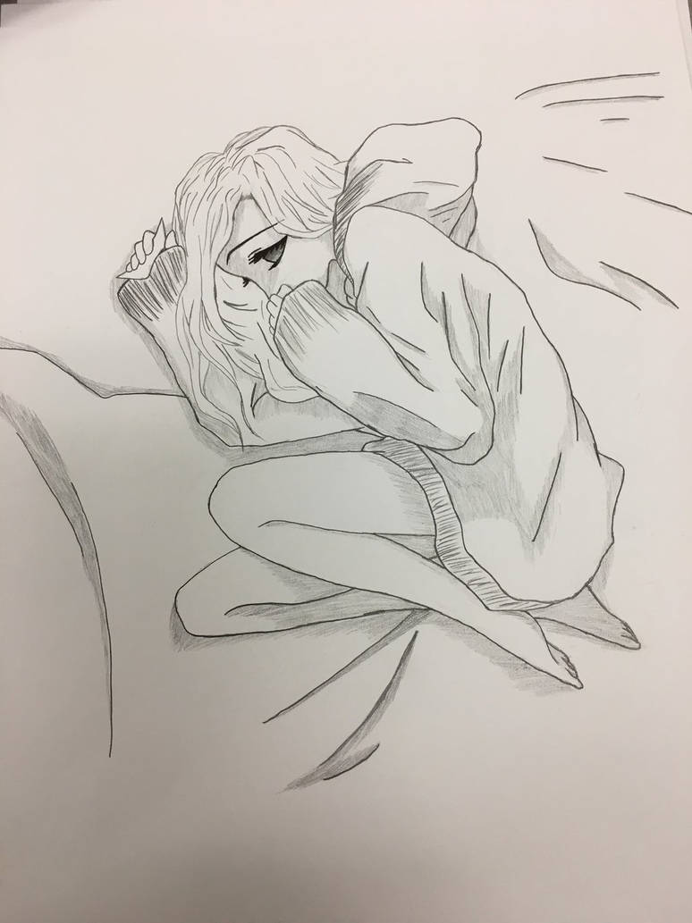 Girl Curled Up Broken By Fallenartsrt On Deviantart