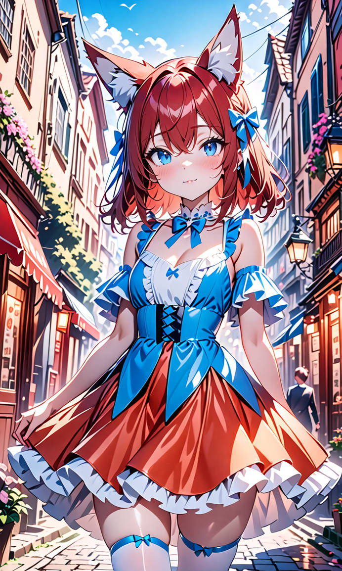 Young Mito In Dress In A Small Town By Foxy Mc Cloud On Deviantart