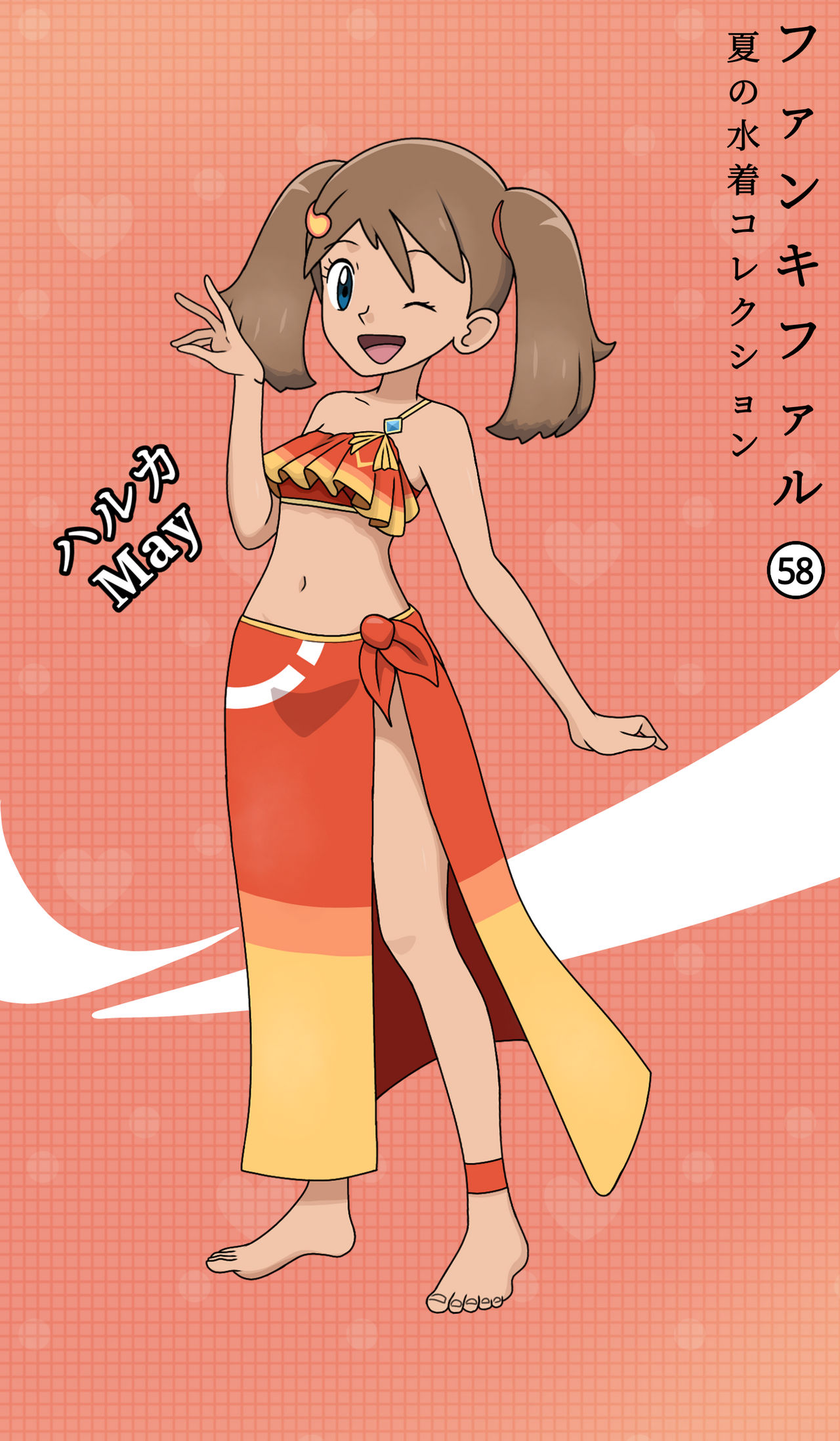 Comm Pokemon Trainer May Fiery Swimsuit By Fankifalu On Deviantart