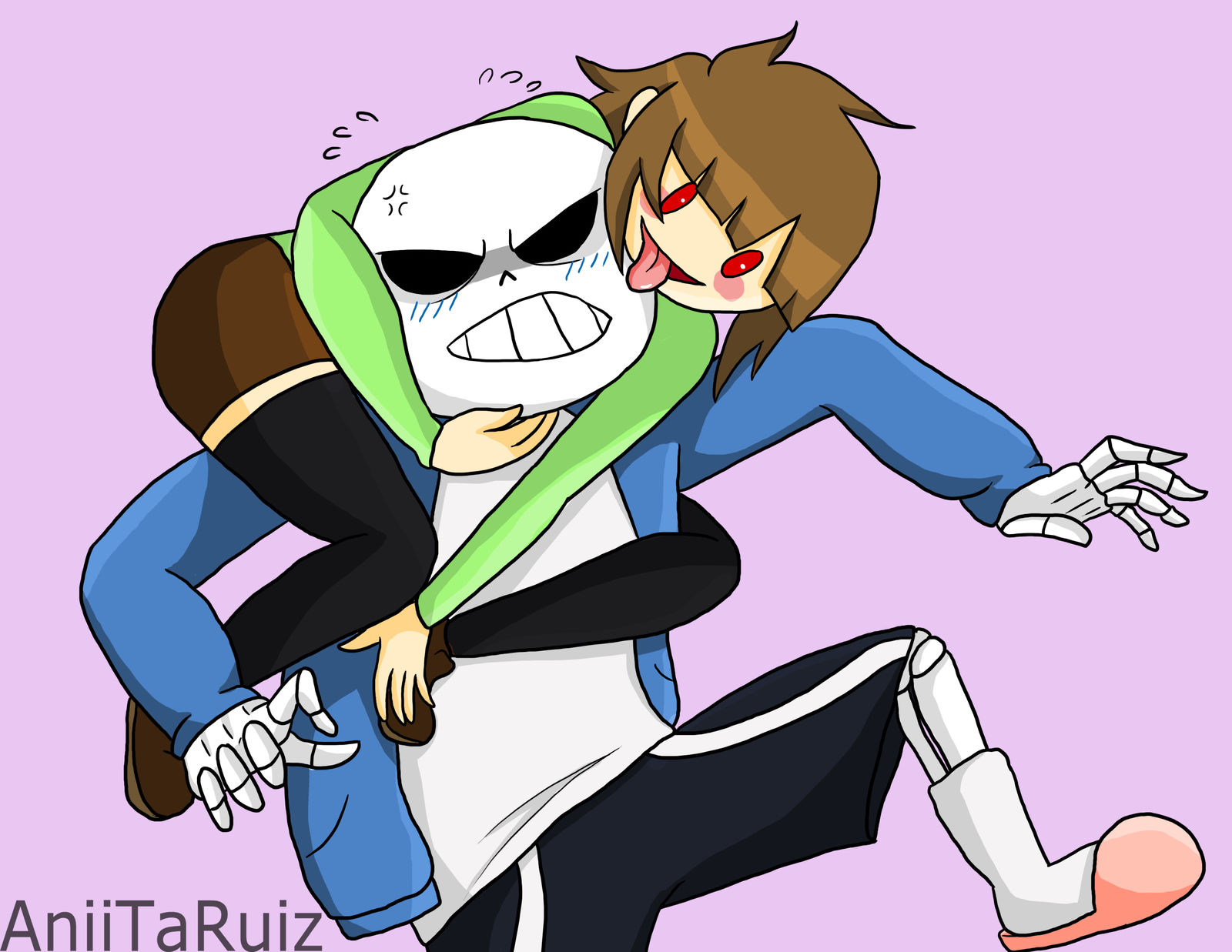 Sans X Chara 1 By Aniitaruiz On Deviantart