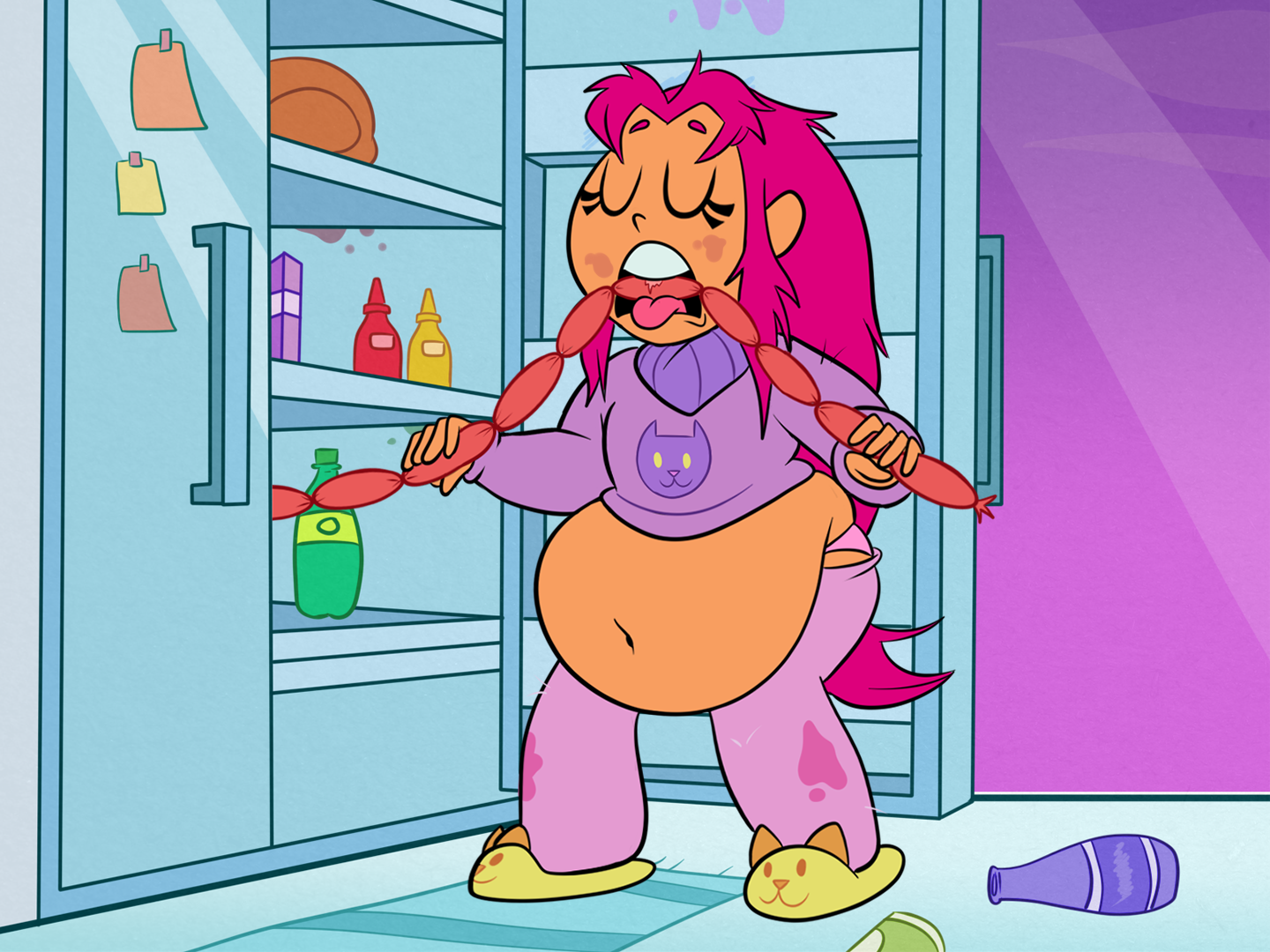 Starfire Sleep Eating By Syncere1424 On Deviantart