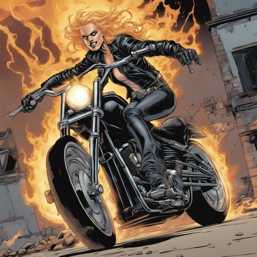 Female Ghost Rider On The Hellcycle In 2007 Marvel By