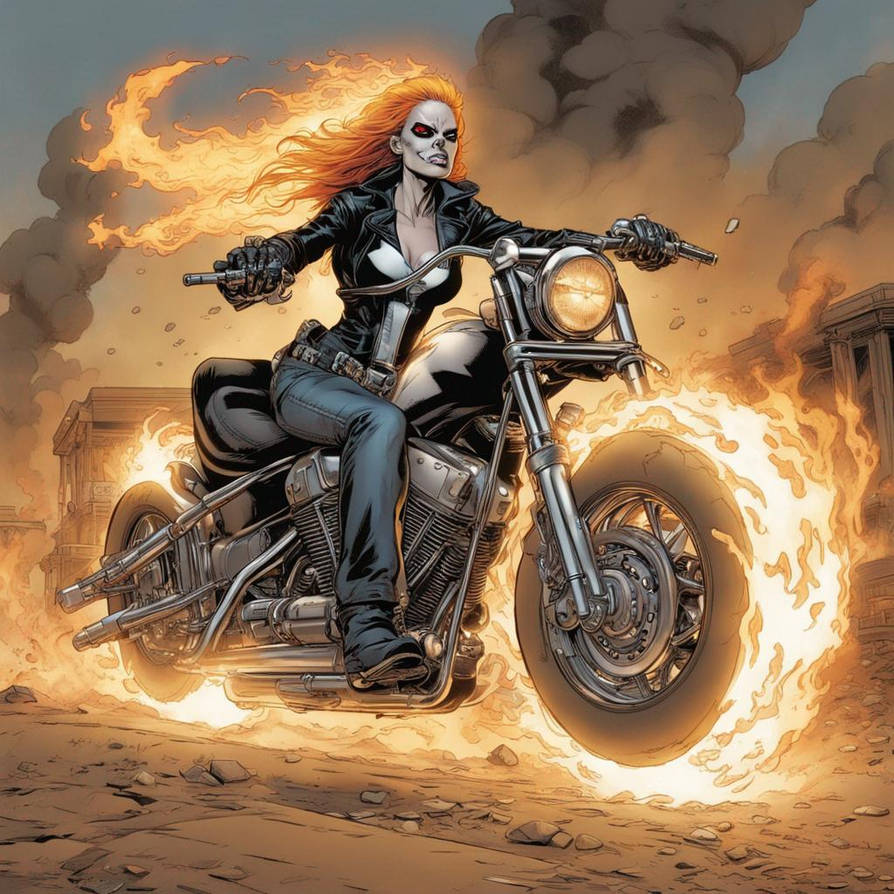 Female Ghost Rider On The Hellcycle In 2007 Marvel By
