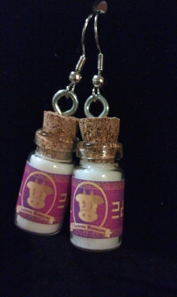 Chateau Romani Milk Bottle Earrigns By Seracross On Deviantart