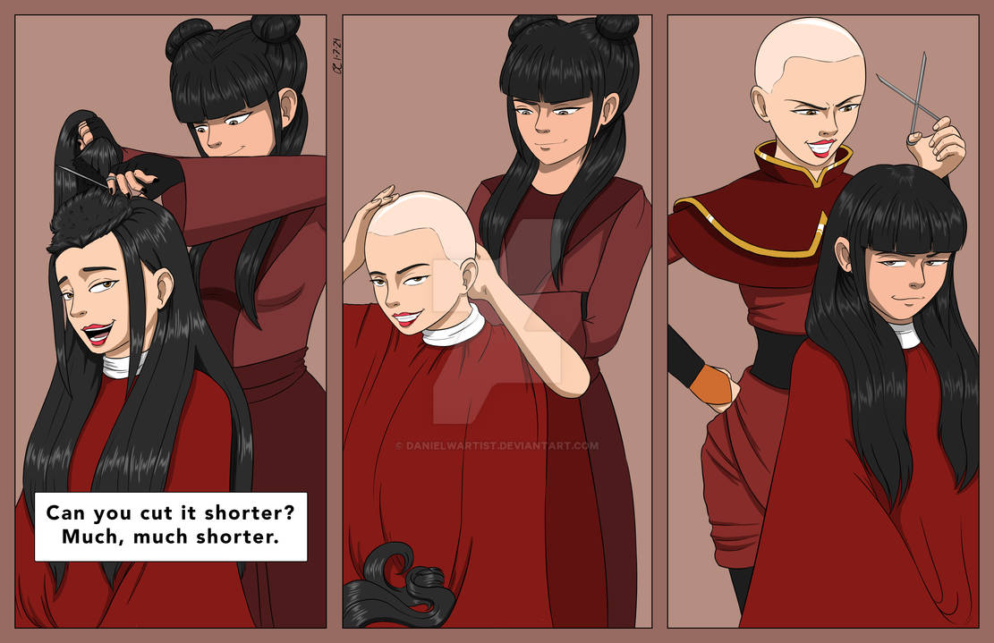 Mai Cuts Azulas Hair By Danielwartist On Deviantart