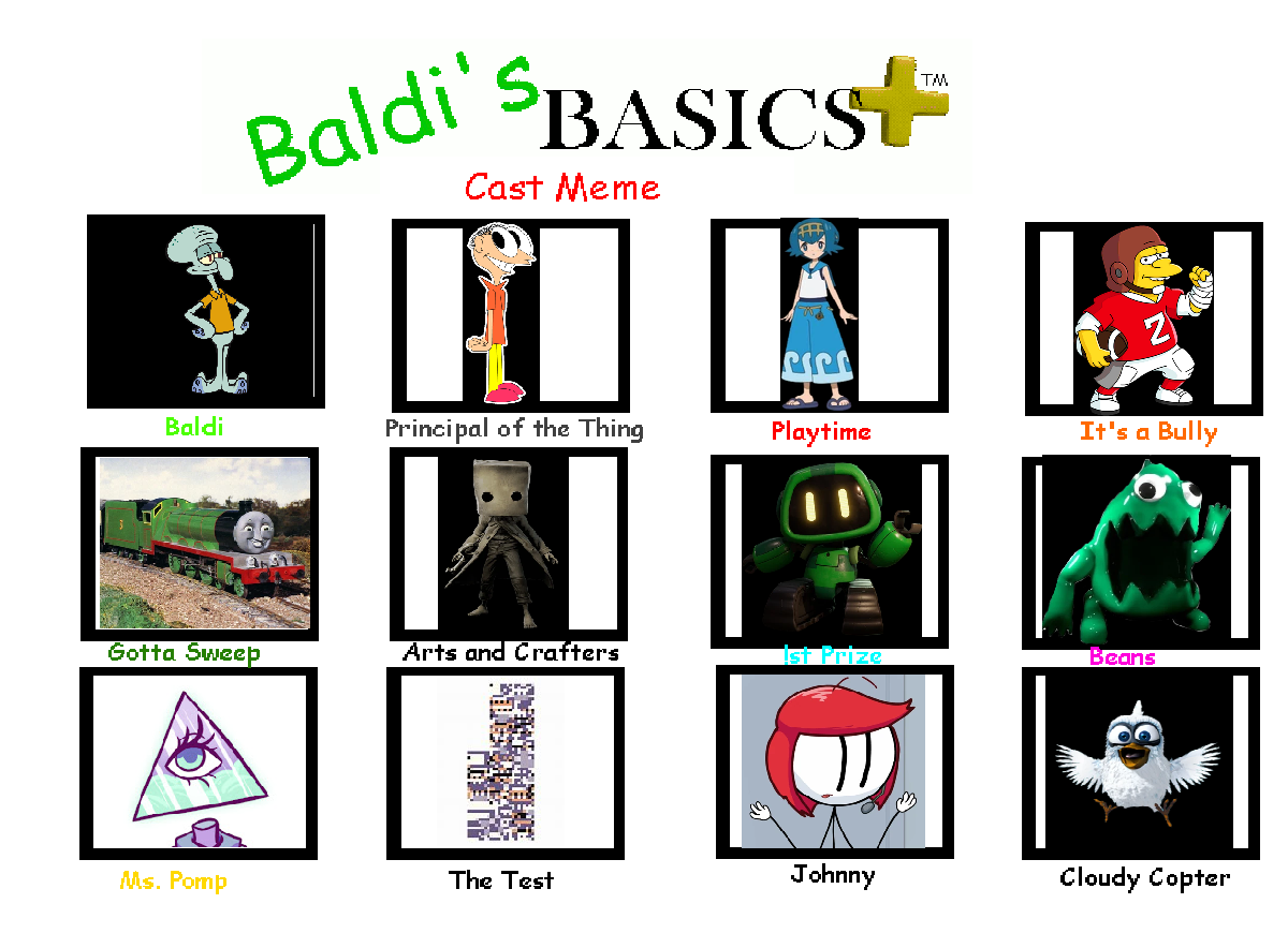 Baldi's Basics Plus Cast Meme by snivy0711 on DeviantArt Baldi's Basics Plus Cast Meme by snivy0711 on DeviantArt