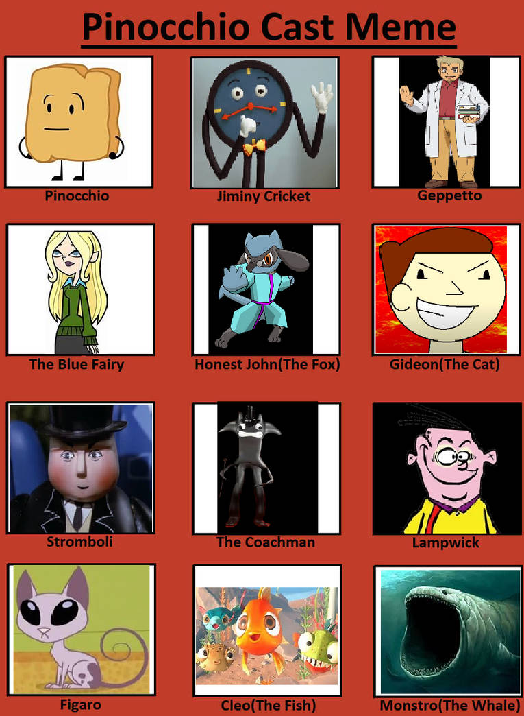 Pinocchio Cast Meme By Snivy0711 On Deviantart