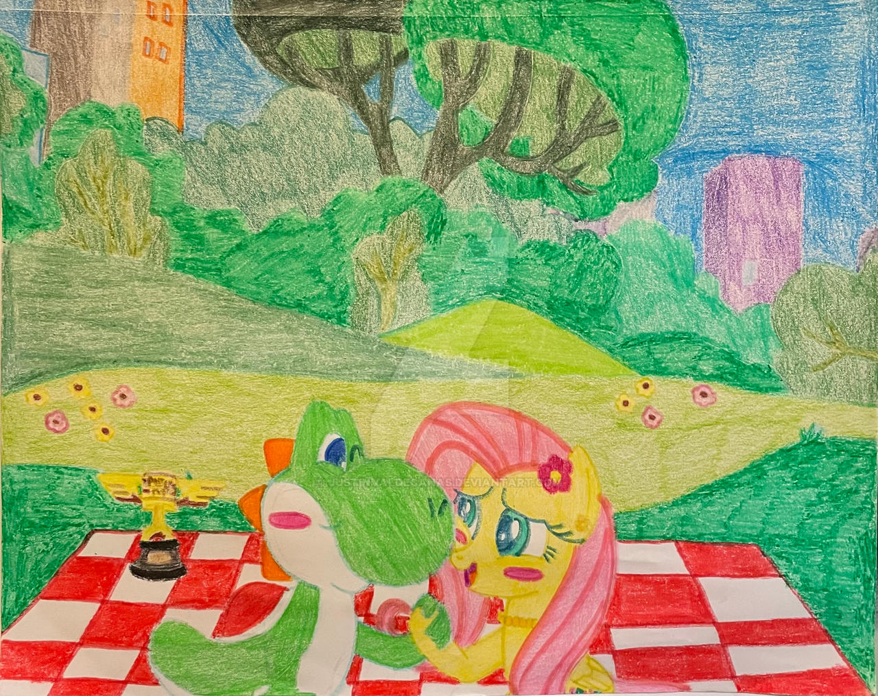 Yoshi X Fluttershy Bonding By Justinvaldecanas On Deviantart
