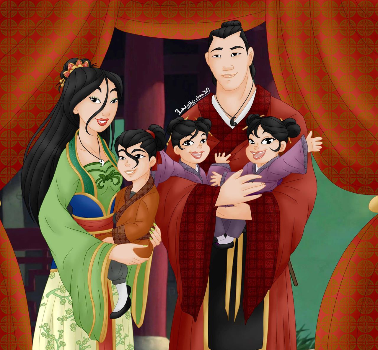Chinese Portrait Family : Shang/Mulan by Lawliette-chan on DeviantArt Chinese Portrait Family : Shang/Mulan by Lawliette-chan on DeviantArt