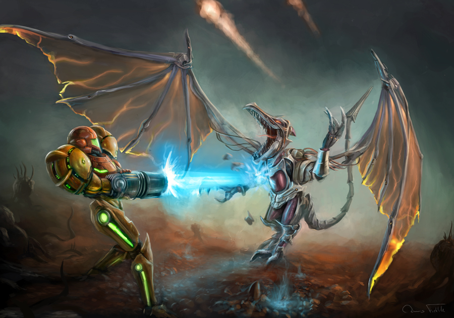 Metroid Samus Vs Ridley By Jorsch On Deviantart