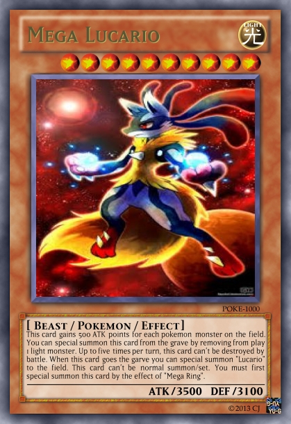 Mega Lucario Card By Asheandcjthepikachus On Deviantart