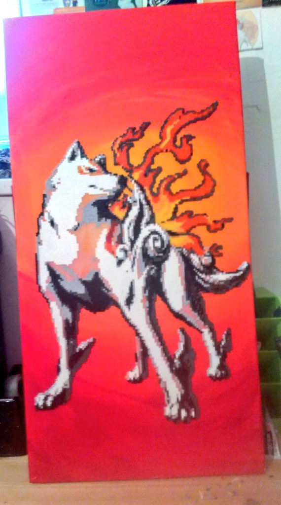 Frame Okami Amaterasu Perler Beads Pixel Art By Kukirio On Deviantart