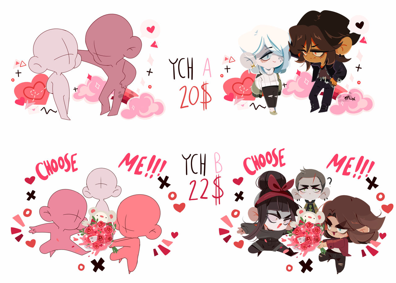 YCH VALENTINE'S DAY 2023 OPEN by Kialun on DeviantArt YCH VALENTINE'S DAY 2023 OPEN by Kialun on DeviantArt