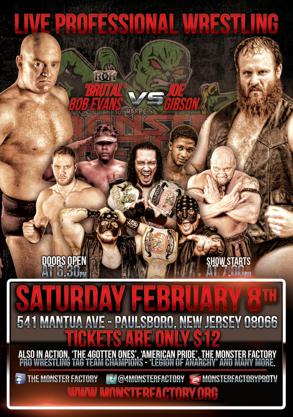 Monster Factory Pro Wrestling Event Poster By Theironskull On Deviantart