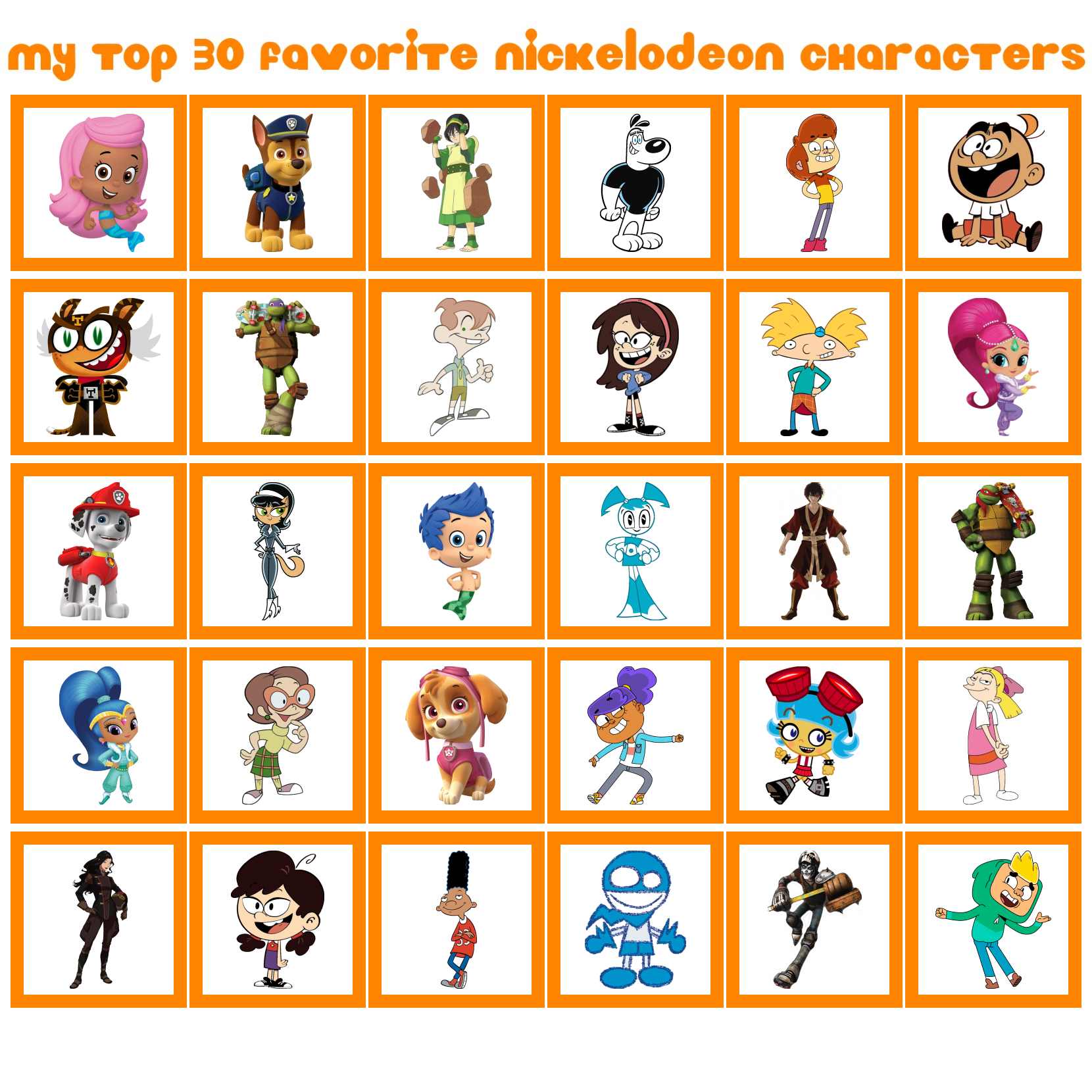 My Top 30 Favorite Nickelodeon Characters (2/3) by Tagirovo on DeviantArt My Top 30 Favorite Nickelodeon Characters (2/3) by Tagirovo on DeviantArt