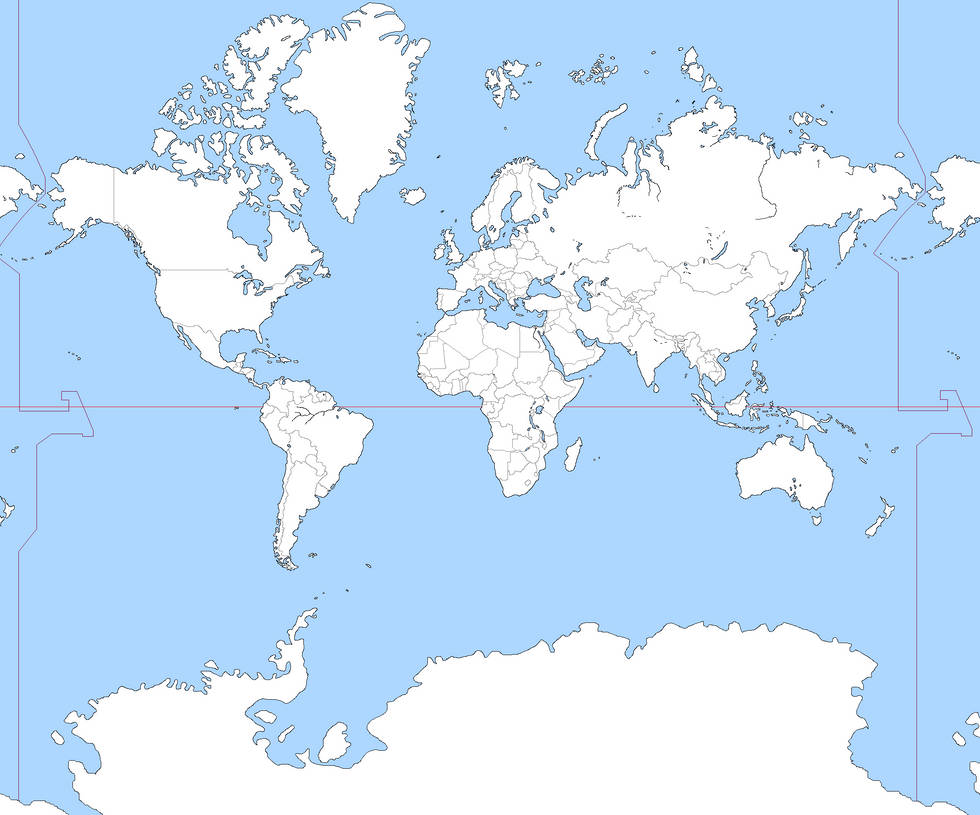 Mercator Blank World map by GSNJ on DeviantArt Mercator Blank World map by GSNJ on DeviantArt