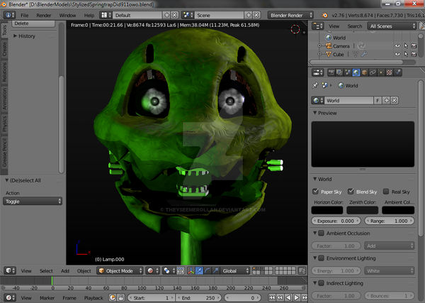 :Stylized Springtrap V.2 WIP: (GDGIR) by Theyseemerollan on DeviantArt :Stylized Springtrap V.2 WIP: (GDGIR) by Theyseemerollan on DeviantArt