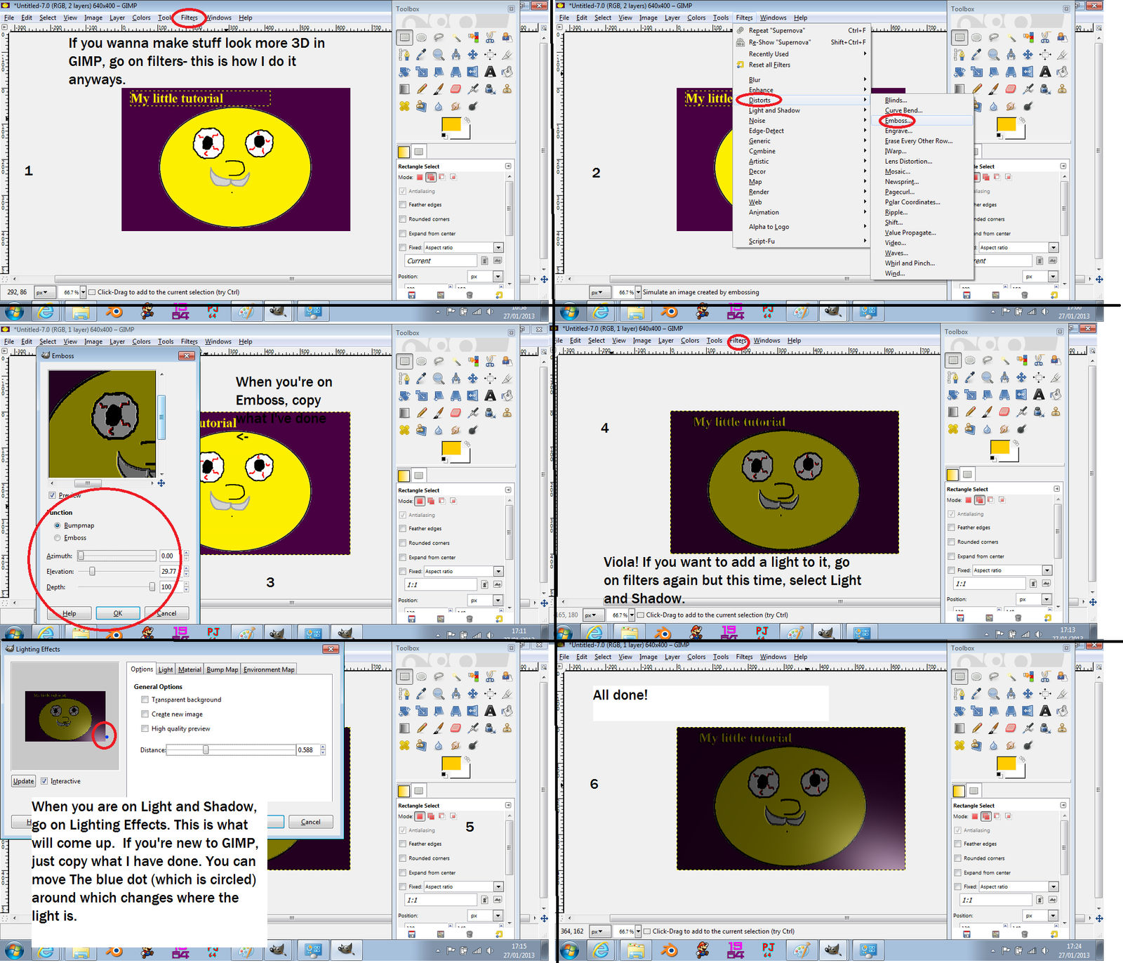 Tutorial For Using Bump Map And Lights In Gimp By Kingrandom64 On