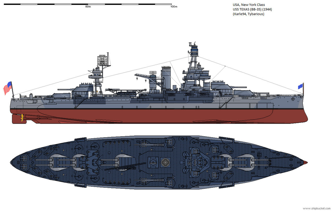 Uss Texas Bb 35 1944 By Tybarious On Deviantart