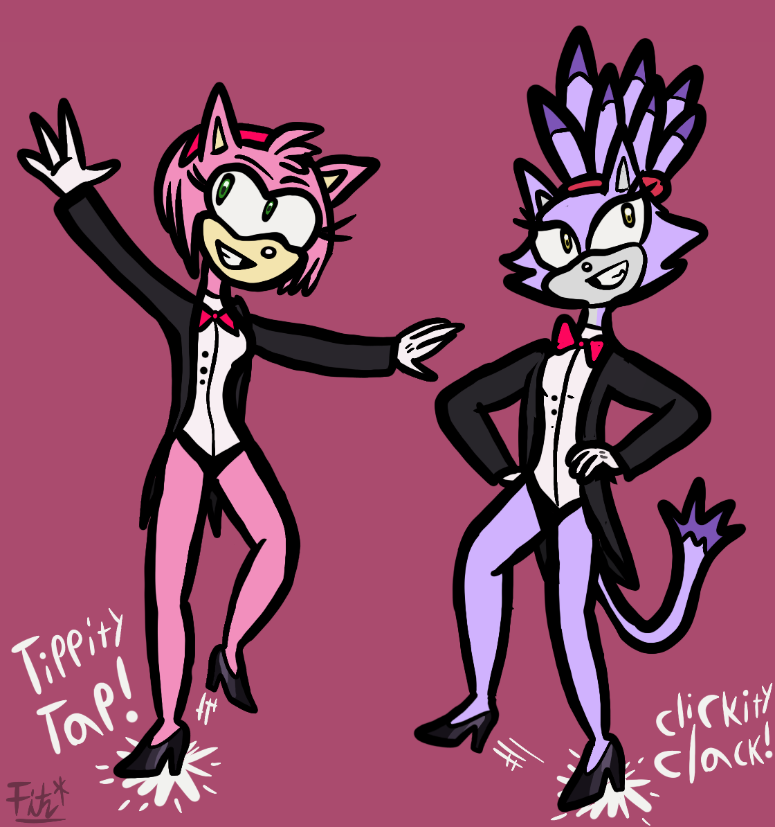 Commission Amy And Blaze Tap Dancing By Fitzsanchez On Deviantart