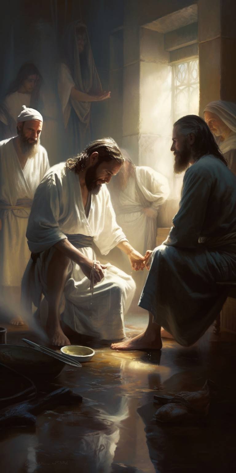 Jesus washes His disciples' feet by Sylvester0102 on DeviantArt Jesus washes His disciples' feet by Sylvester0102 on DeviantArt