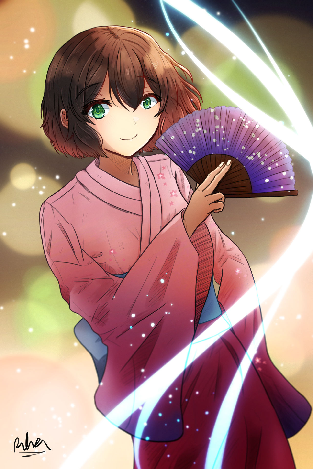 Yukata Girl Night By Rhadish On Deviantart